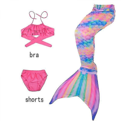 2023 Children's and Girls Swimming Mermaid Tail Role Play Pink Blue ...