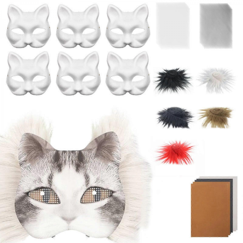 DIY Furry Animal Mask Set for Halloween Cosplay - Fox & Cat Designs ...