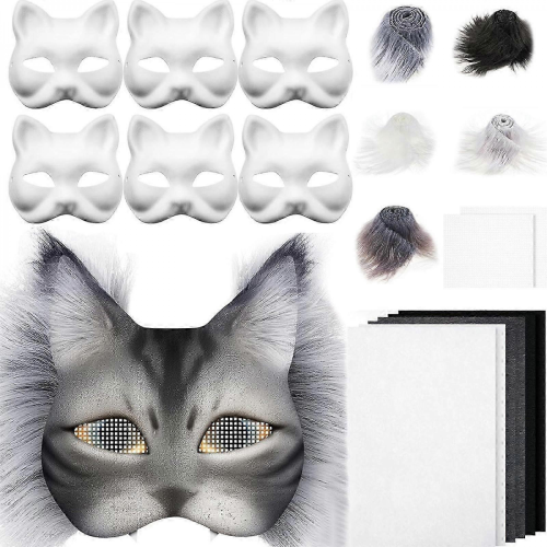 DIY Furry Animal Mask Set for Halloween Cosplay - Fox & Cat Designs ...