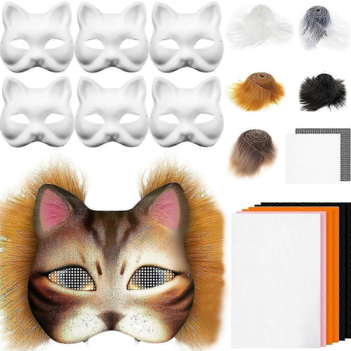 DIY Furry Animal Mask Set for Halloween Cosplay - Fox & Cat Designs ...