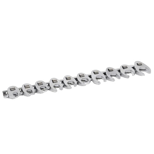 3/8 Inch Crow Foot Wrench Set 10-Piece, 10-22 Millimeters, With Clip-On ...