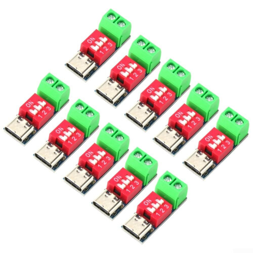 USB-C PD Trigger Board Module 10-Pack PD3.0 PD2.0 BC1.2 Fast Charging ...