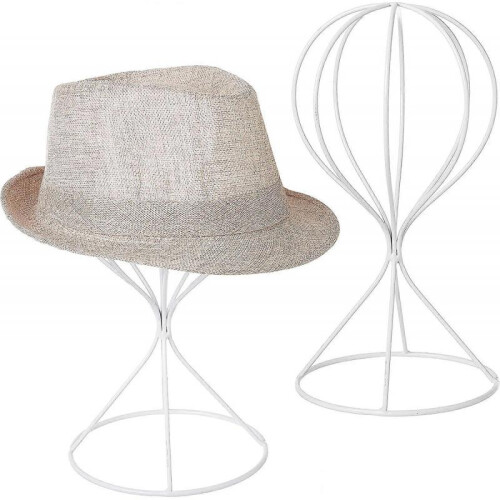 Table Hat Rack, Black Metal Wire Wig Display Stand, or Baseball Cap ...