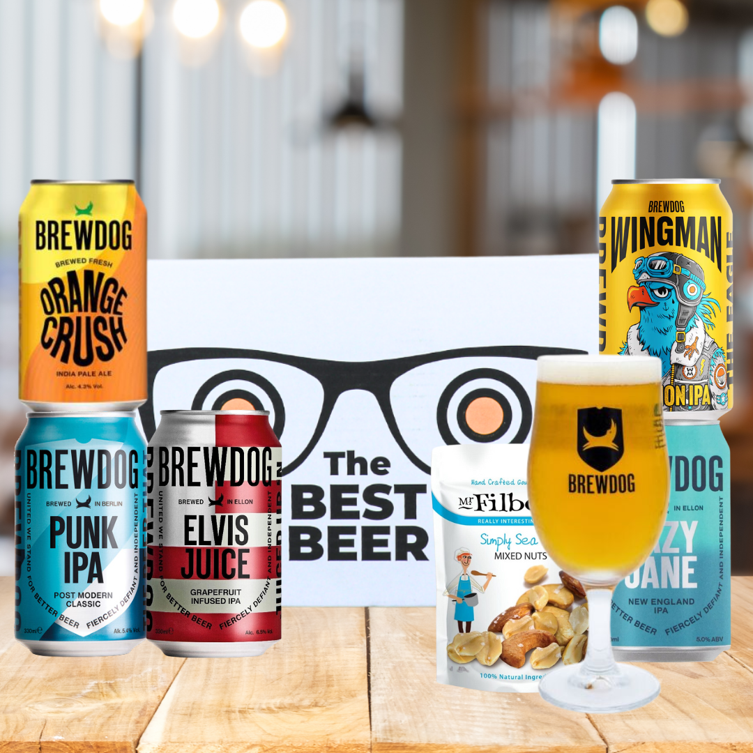 Brewdog Craft Beer Gift Set with Glass and Snacks (5 x 330ml Cans) on OnBuy