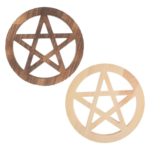 hand carved wooden pentagram altar tile for rituals pagan decor on OnBuy