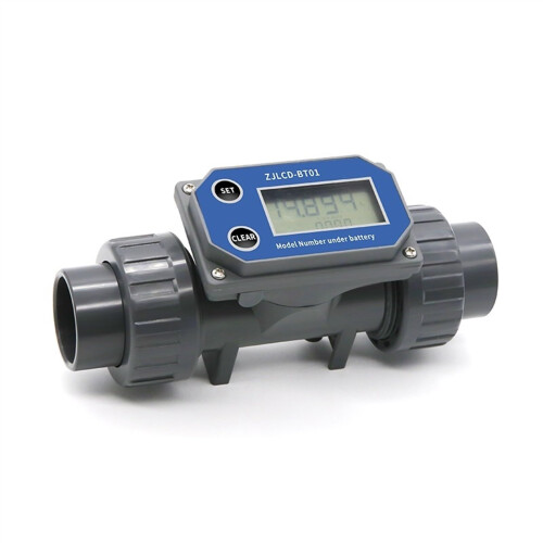 Water Flow Sensor Turbine Flow Meter With LCD Display For PVC Pipe DN25 ...