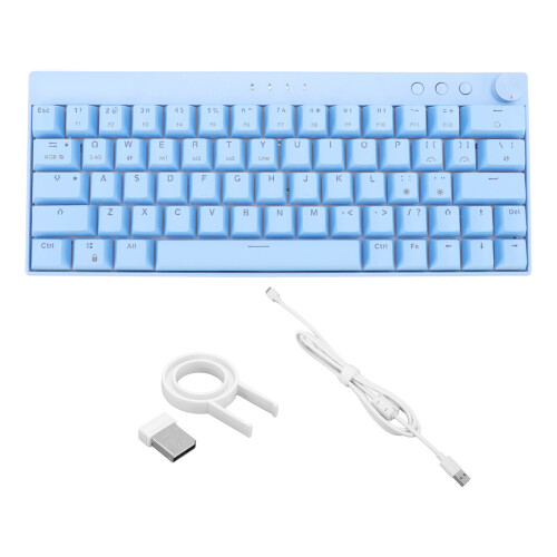 (Blue Switch) Wireless Mechanical Keyboard 64 Keys 2.4G Type C RGB Blue ...