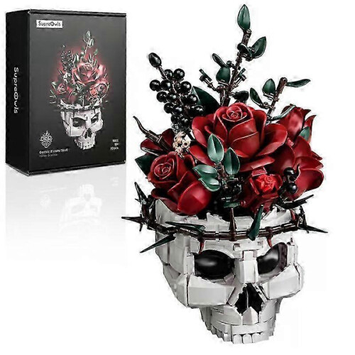 suitable for lego 1-3x gothic skull rose bouquet building set ...