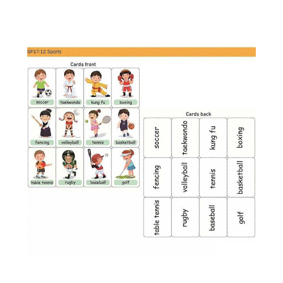 (Style K) English Word Cards Hands Vision Exercises Fully Plastic ...