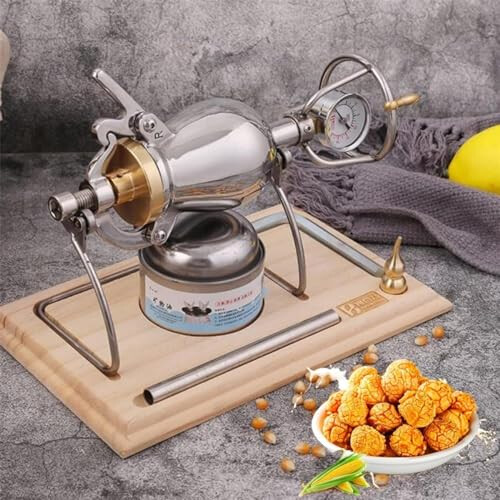 Popcorn Machine Manual Crank, Stainless Steel Popcorn Maker, Mini 260ml ...