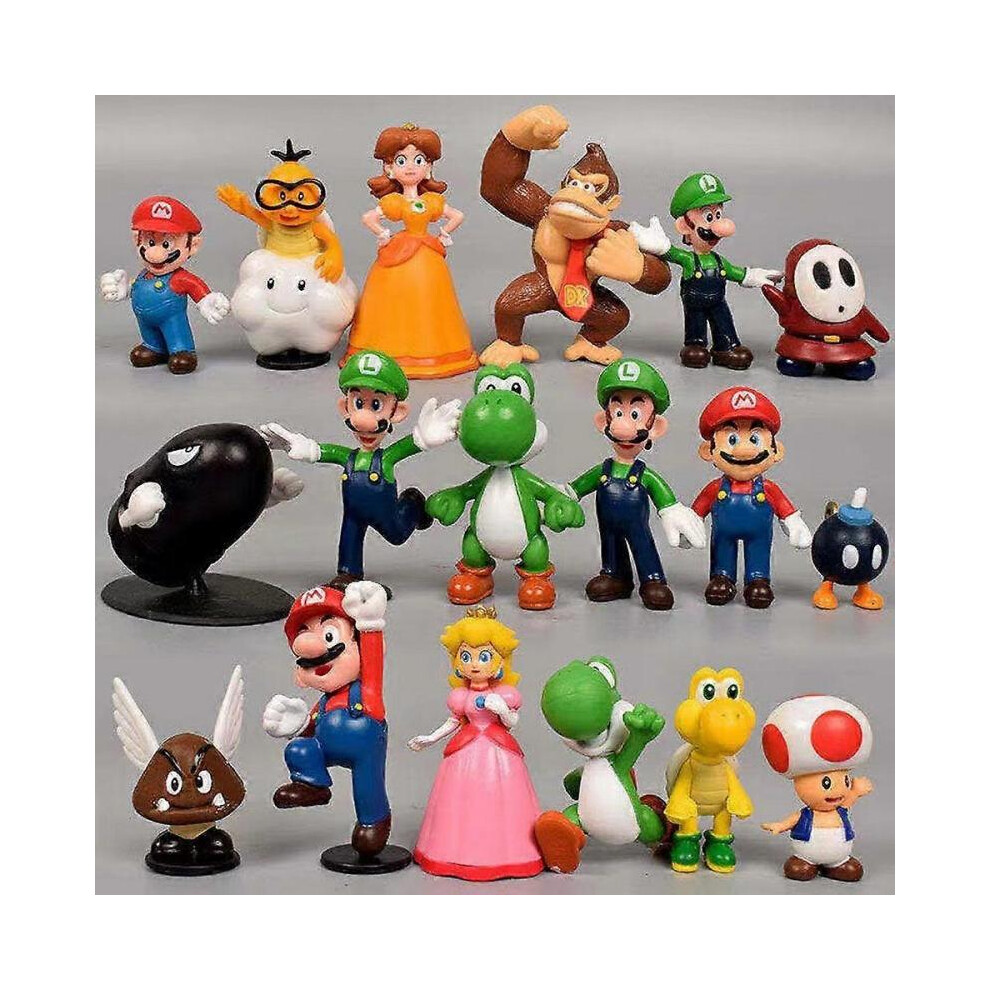 (18pcs no box 01) 6-18 Pcs/Set Super Mario Bros PVC Action Figure Toys ...
