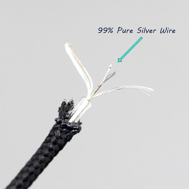 (3.5mm 4 pole) Ln007442 Pure 99% Silver Inside Headphone Nylon Cable ...