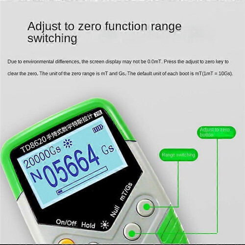 TD8620 Permanent Magnet Meter Handheld Digital Meter Magnetic Flux ...