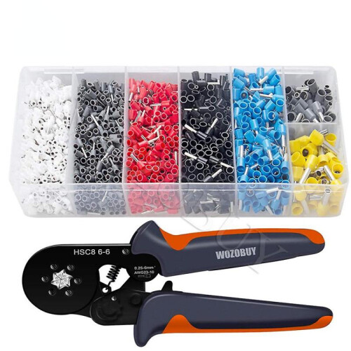 (1900pcs terminal) Ferrule Crimping Tool Kit, Hexagonal Sawtooth Self ...