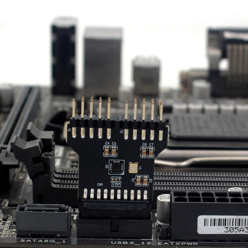 Motherboard Expansion Header USB 3.0 19-Pin to Dual 9-Pin USB 2.0 Hub ...