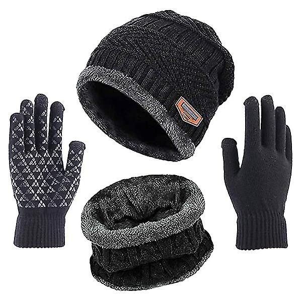 (Kaksiosainen puku - harmaa) Talvi Lämmin Pipo-Huivit-Käsineet Unisex ...