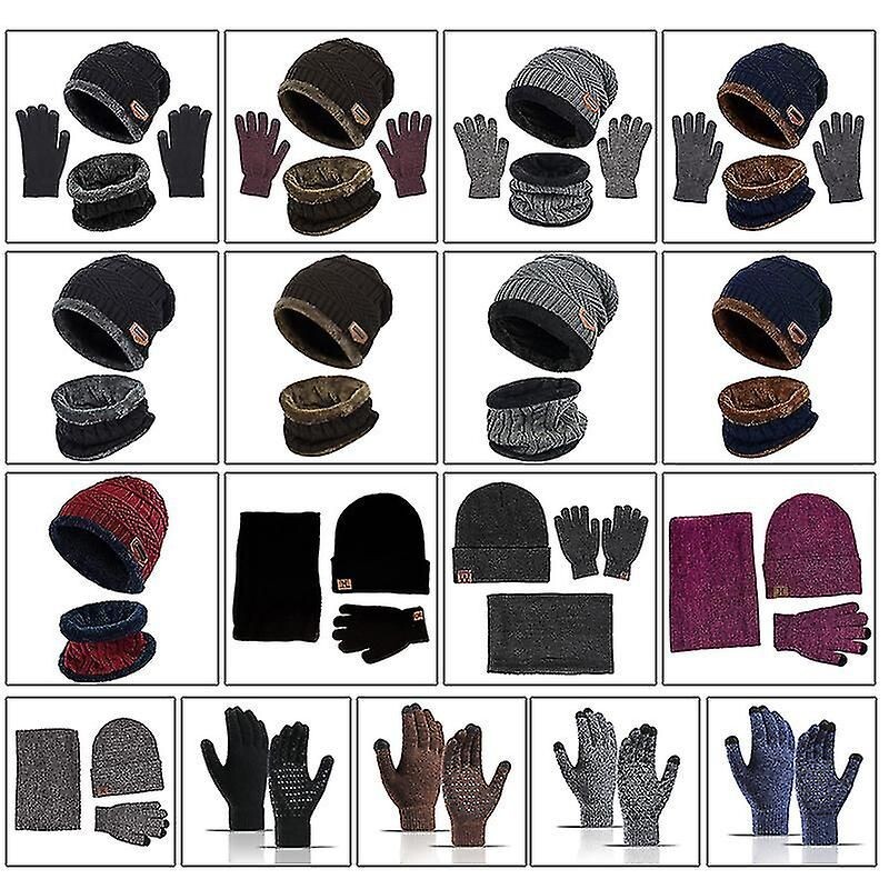 (Kaksiosainen puku - harmaa) Talvi Lämmin Pipo-Huivit-Käsineet Unisex ...