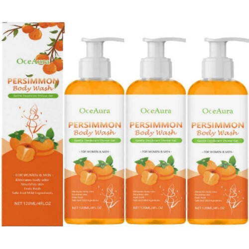 3X Persimmon Body Wash for Body Odor Control,Eiminates Body Odor ...