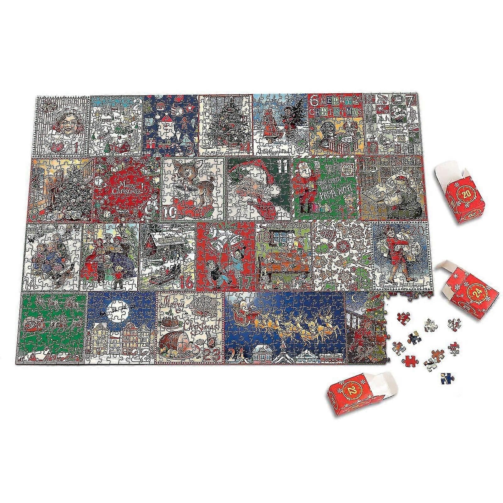 Calendario dell'Avvento Puzzle di Natale Calendario dell'Avvento 1000 pezzi Calendario del conto ...