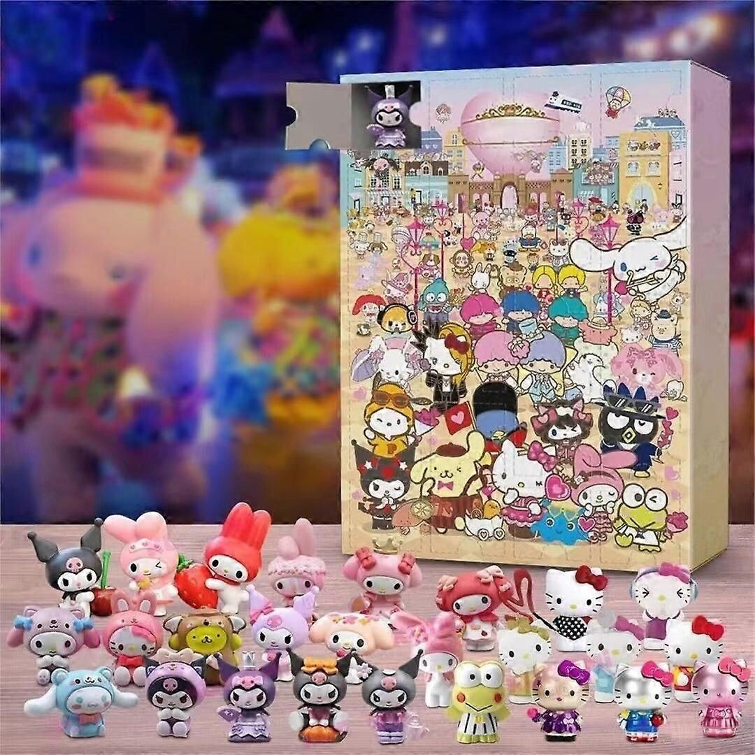 (Sanrio aggiornato) 2025 Sanrio KT Cat Christmas Countdown Surprise Calendar Box Sanrio 24 pezzi ...