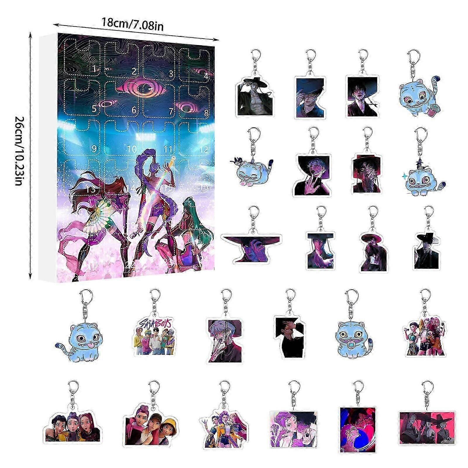 (E)K-pop Demon Hunters Calendrier de l'Avent acrylique Coffret surprise ...