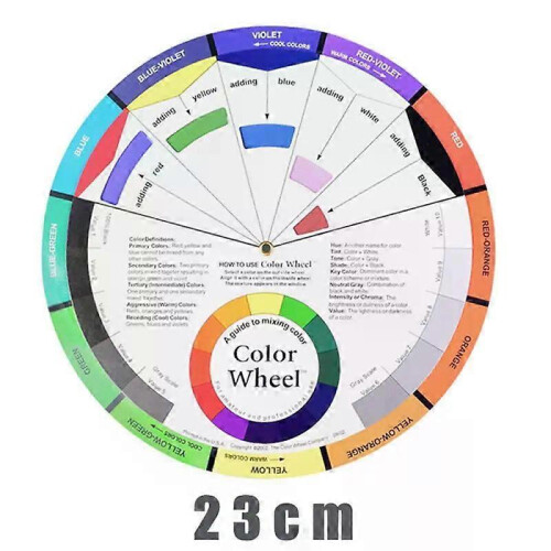 (1PC 23cm)Pocket Color Wheel, Artist Pigment Paint Color Mixing Guide ...