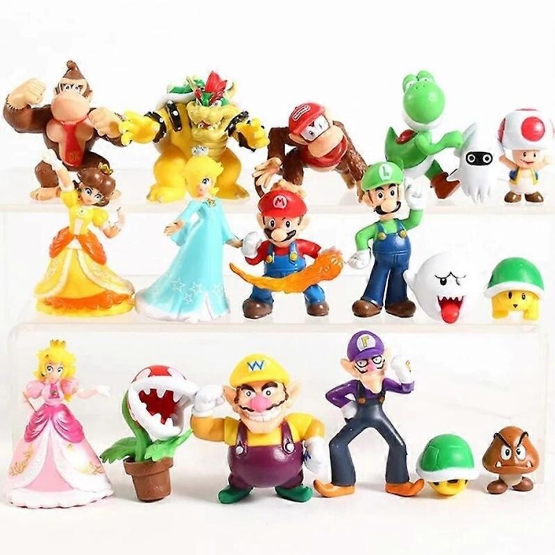 (18pcs no box 02) 6-18 Pcs/Set Super Mario Bros PVC Action Figure Toys ...