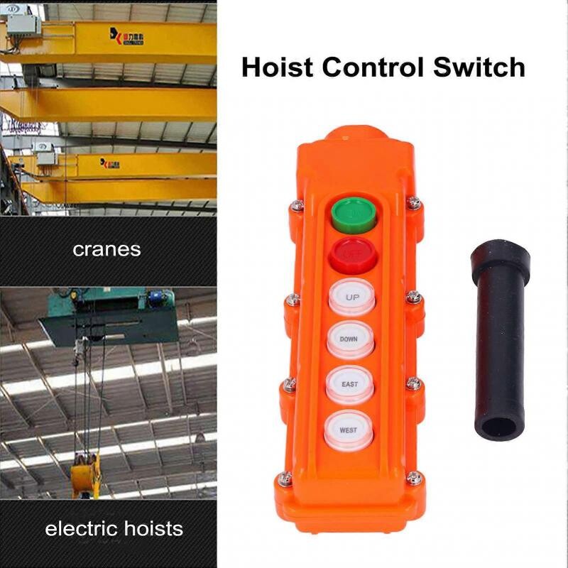 Crane Controller Hoist Remote Control Station Push Button Switch 6 Ways COB‑62A 220V/500V on OnBuy