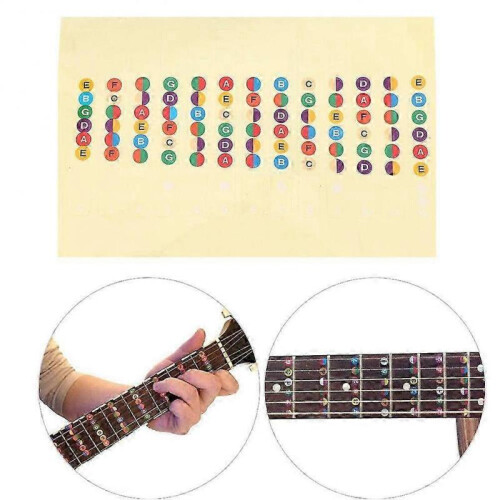 Color-Coded Fretboard Fret Map & Scale Note Stickers for Guitar ...