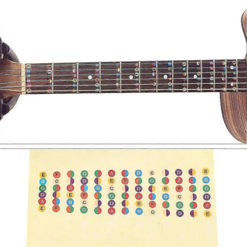 Color-Coded Fretboard Fret Map & Scale Note Stickers for Guitar ...