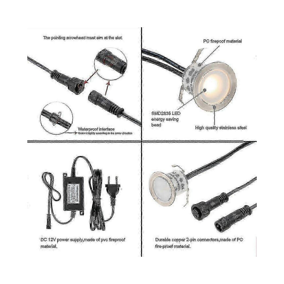 LED Terrace Spotlights: 16 Packs of IP67 Waterproof Recessed LED ...