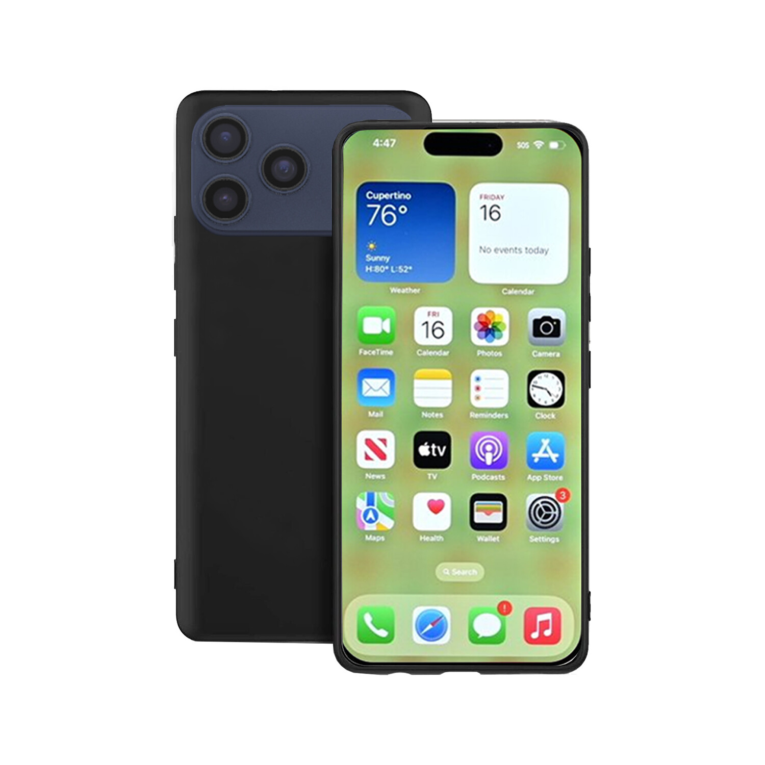 (Black) For Apple iPhone 17 Pro Plain Silicone Gel Phone Case on OnBuy