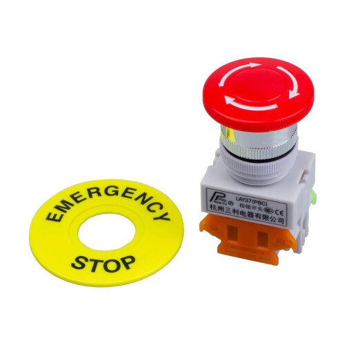 Push Button Switch For Emergency Stop With 4 Terminals 22mm Mounting on ...