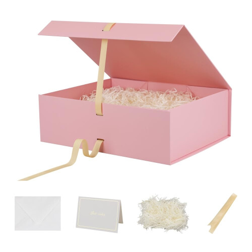 Extra Large Gift Boxes with Lids 3 Pack 16.5X13X5.3 Inch Large Pink ...