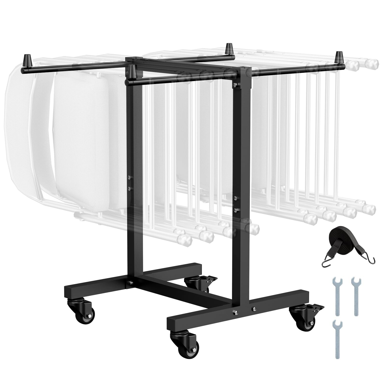 VEVOR Folding Chair Rack 200 LBS Kapacitet T-Shape stolvagn fr 14 ...