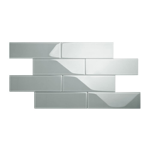 Azulejo para salpicaduras de vidrio Giorbello Subway, 4x12, color gris ...