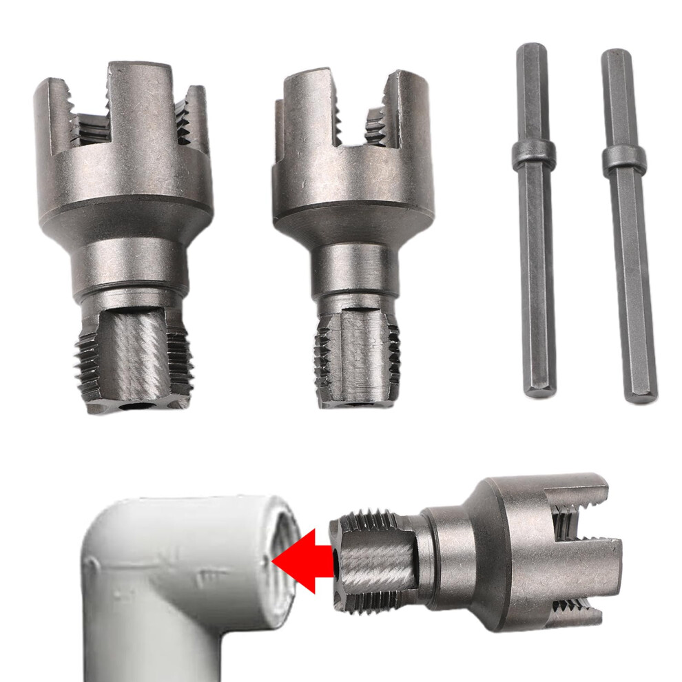 PVC Pipe Threading Tool Kit 1/2 and 3/4 inch Dies Internal and External ...