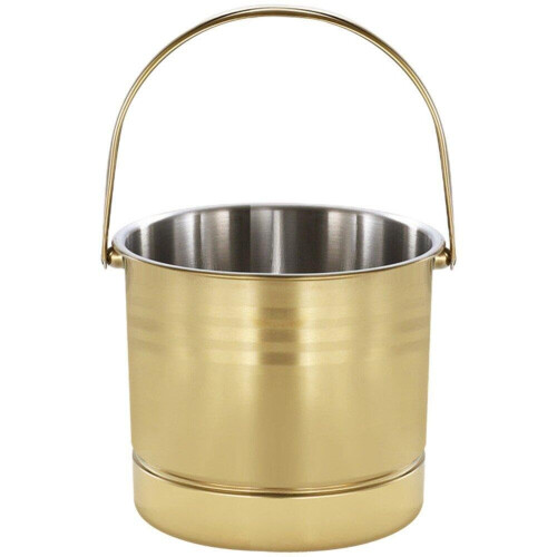 Stainless Steel Ice Bucket Gold Insulated With Handle For Portable ...