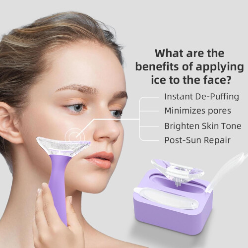 Face Ice Mold Silicone Massager Non-Toxic Reusable Ice Roller For Women ...