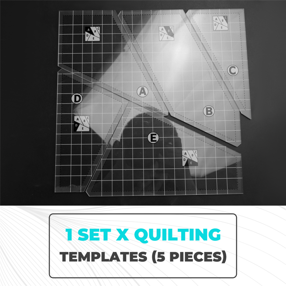 Ensemble de 5 grilles de gabarit de découpe pour courtepointe, règle de ...
