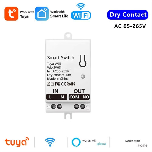 Tuya Smart WiFi Dry Contact Switch Module 10A Universal AC 85-265V on OnBuy