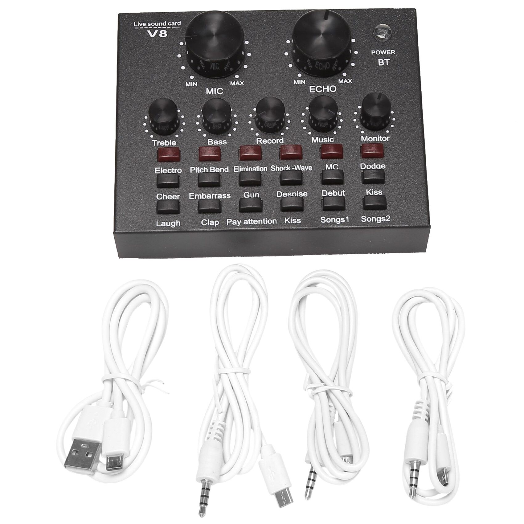 V8 Sound Card Audio Set Interface External Usb Live Microphone Sound on ...