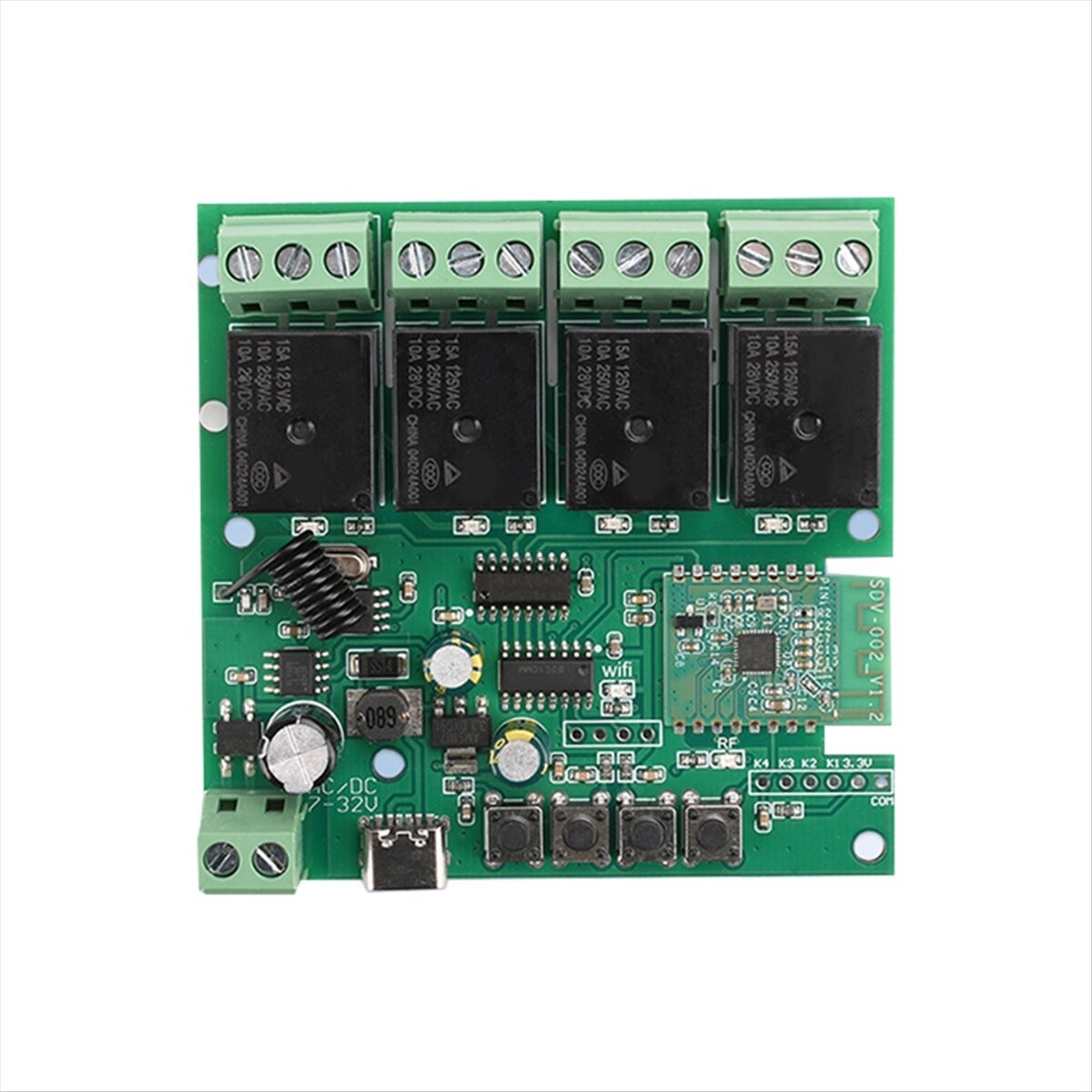 Module de commutation de relais Wi-Fi intelligent 4 canaux 7-32 V Type ...