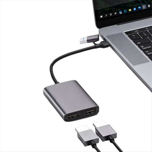 Adaptér USB 3.0/Type-C na dva displeje s rozlíšením 1080P 60Hz HD pre ...