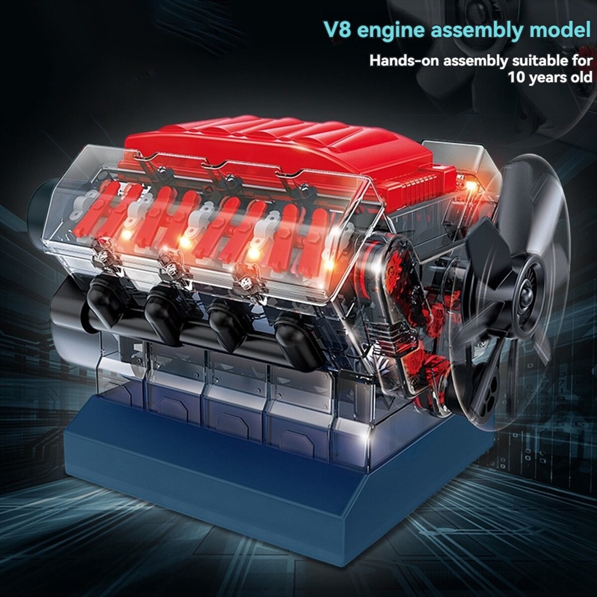 DIY V8 Engine Model Assembly Kit Eight Cylinder Engine Model Building ...