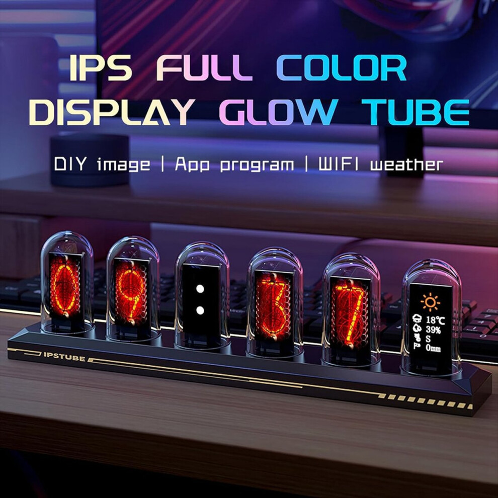 Horloge numérique à tube LED Nixie DIY avec écran couleur IPS RVB on OnBuy
