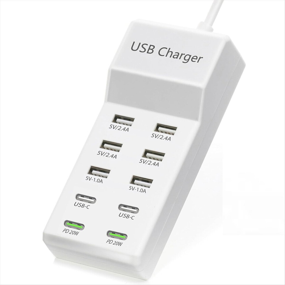 10-Port-USB-Ladestation USB-C-Ladeblock-Ladehub, EU-Stecker on OnBuy