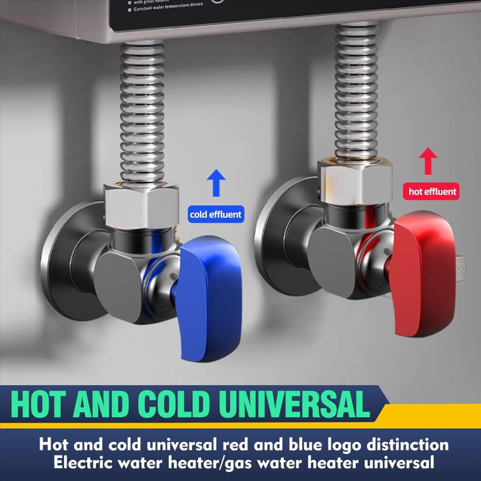 1/2Inch All Copper Ball Valve, Hot&Cold Water Control Ball Valve Blue ...