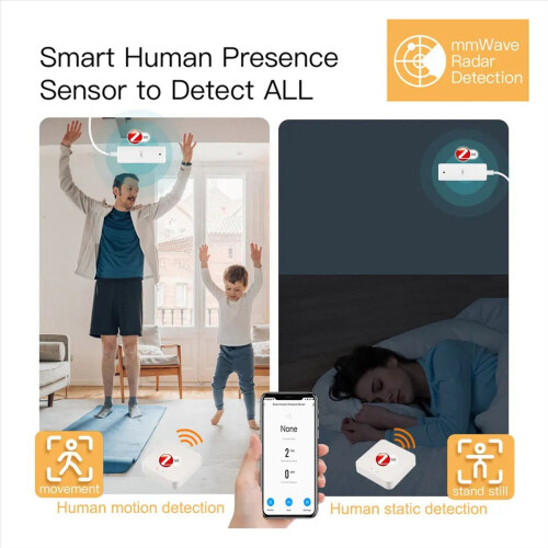 Sensor de radar humano Tuya Zigbee mmwave de 5,8 G para automatización ...