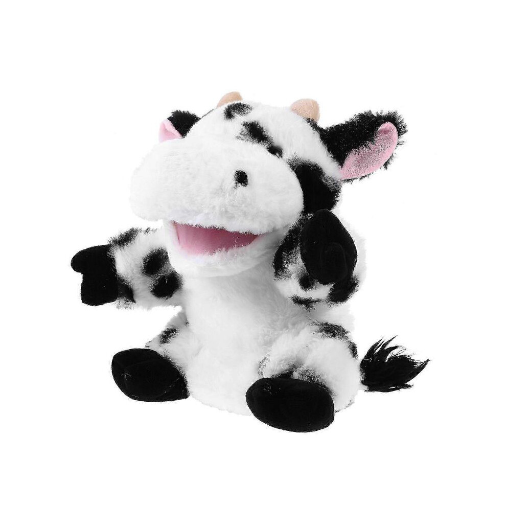 Cow Cartoon Hand Puppet Animal Plush Toy Movable Mouth Hand Puppet ...